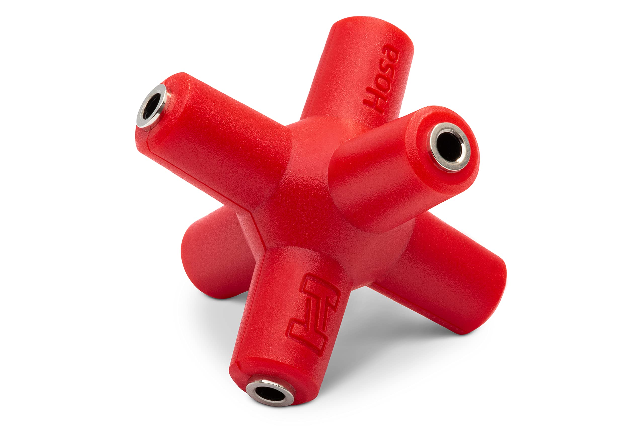 HOSA Technology GMM-105 Knucklebone Adaptor 3.5 MM X 6 CMM-830 3.5 mm TS to 3.5 mm TS Unbalanced Patch Cables, 1 Foot Bundle