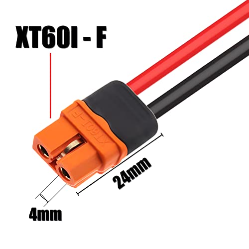 iHaospace Solar to XT60i Charging Cable 25FT 12AWG Solar Charge Cable Solar Connector to XT60i Adapter Compatible for EcoFlow River Delta 2 Pro Max Bluetti EB55 Anker 757 767 Power Station Solar Panel