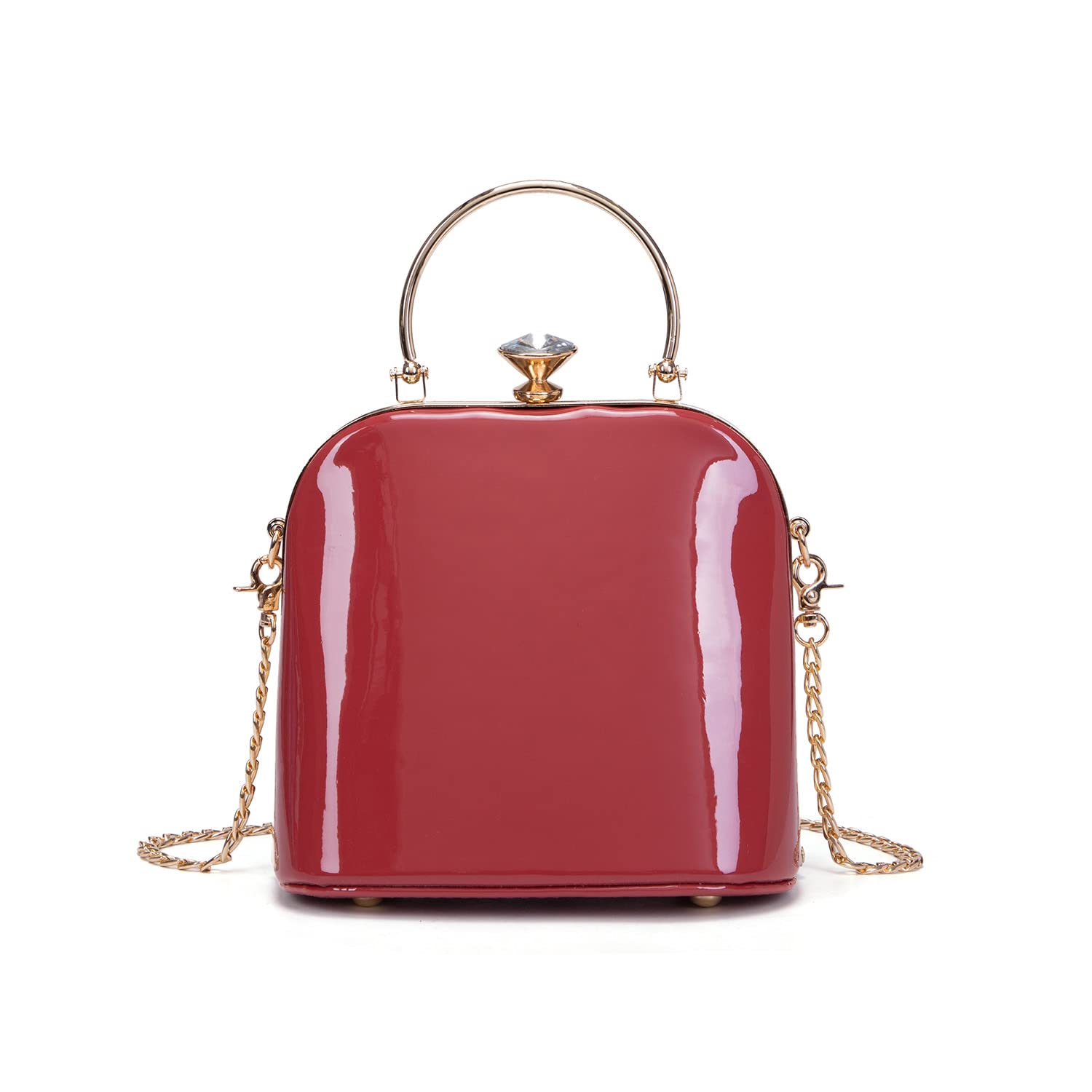 LA TERRE Patent Leather Handbags for Women Top Handle Satchel Purses