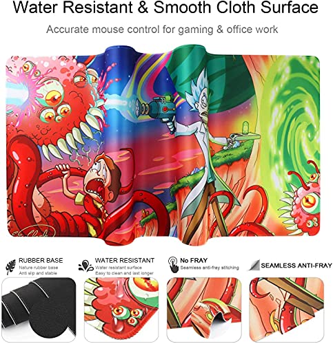 Imegny Large Gaming Mouse Pad, Extended XXL Desk Pad & Non-Slip Rubber Mat for Mice and Keyboard with Stitched Edges 90x40 greemdao