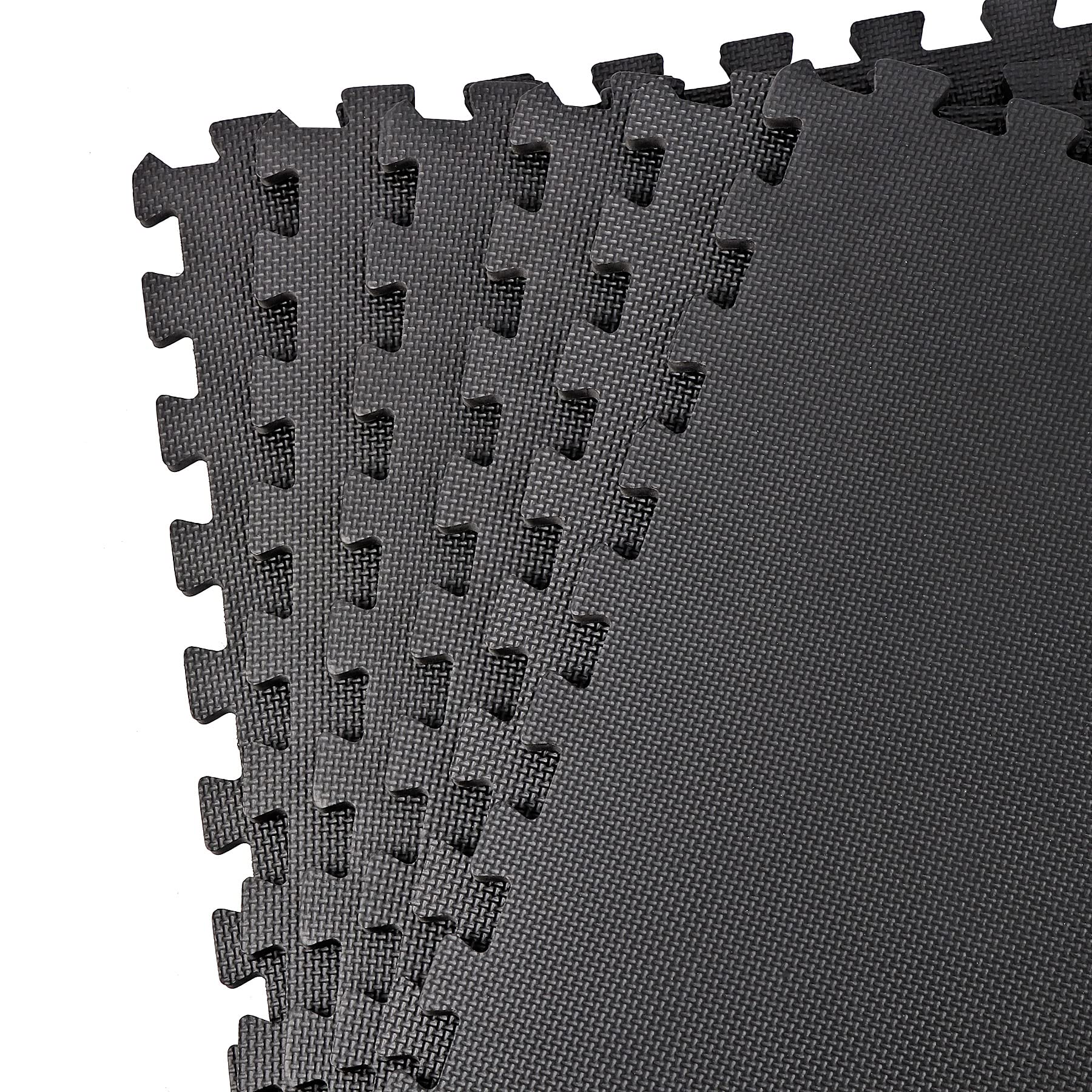 HomGarden Puzzle Exercise Mat 1/2ββ EVA Interlocking Foam Floor Mats for Exercise Equipment Home Gym Workout Mat(6 Tiles) Black