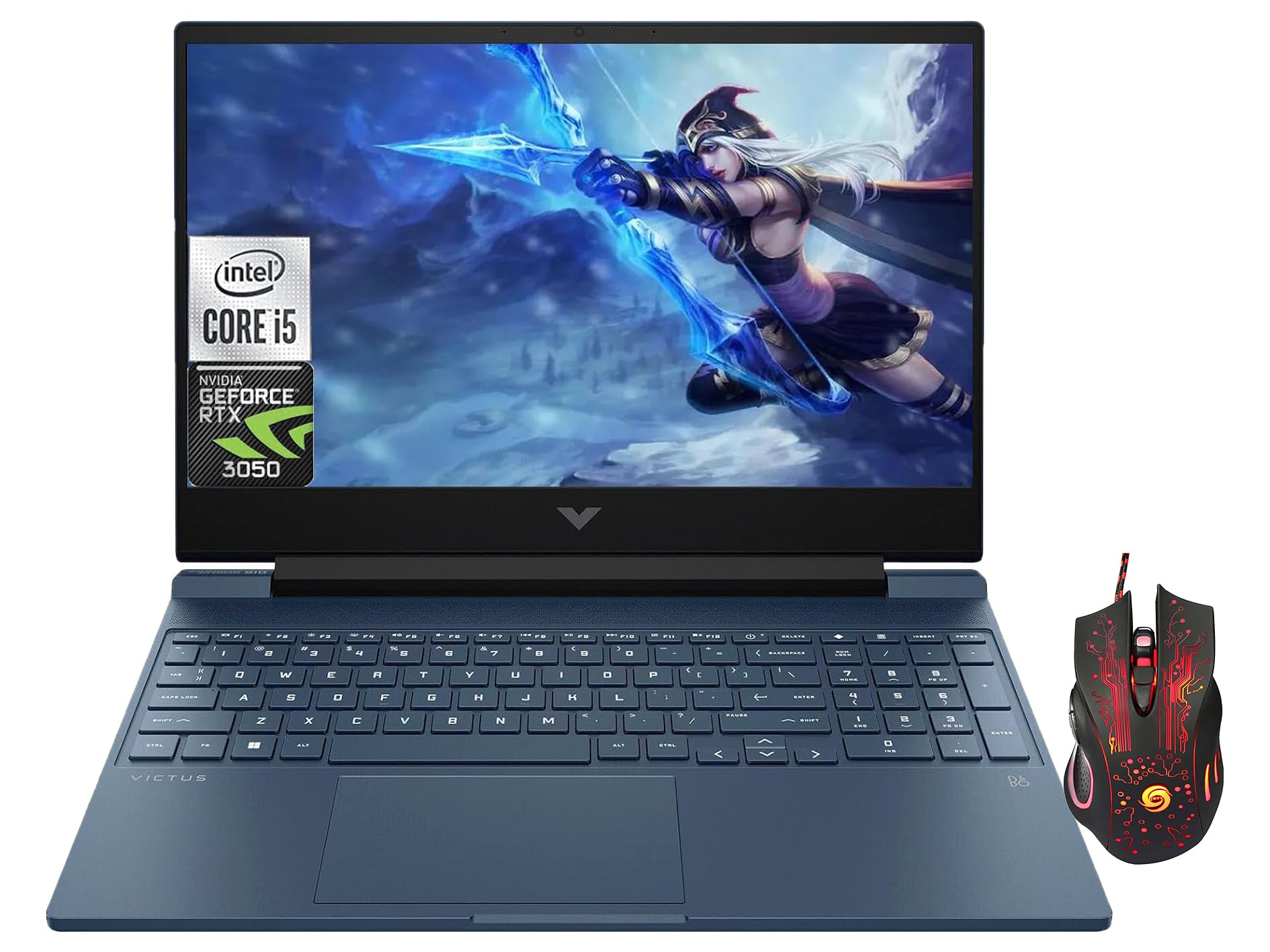 HP Victus Gaming Laptop 2023 Newest, 15.6" 144 Hz Display, Intel Core i5-13420H Processor, NVIDIA GeForce RTX 3050 Graphics, 64GB RAM, 2TB SSD, Backlit Keyboard, Windows 11 Home, Blue