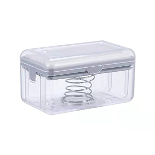 INKSKI Square Soap Travel Case Soap Box Hands Free Foaming Soap Dish Multifunctional Soap Dish Hands Free Foaming Draining Household Storage Box Cleaning Tool (Color : Gray)