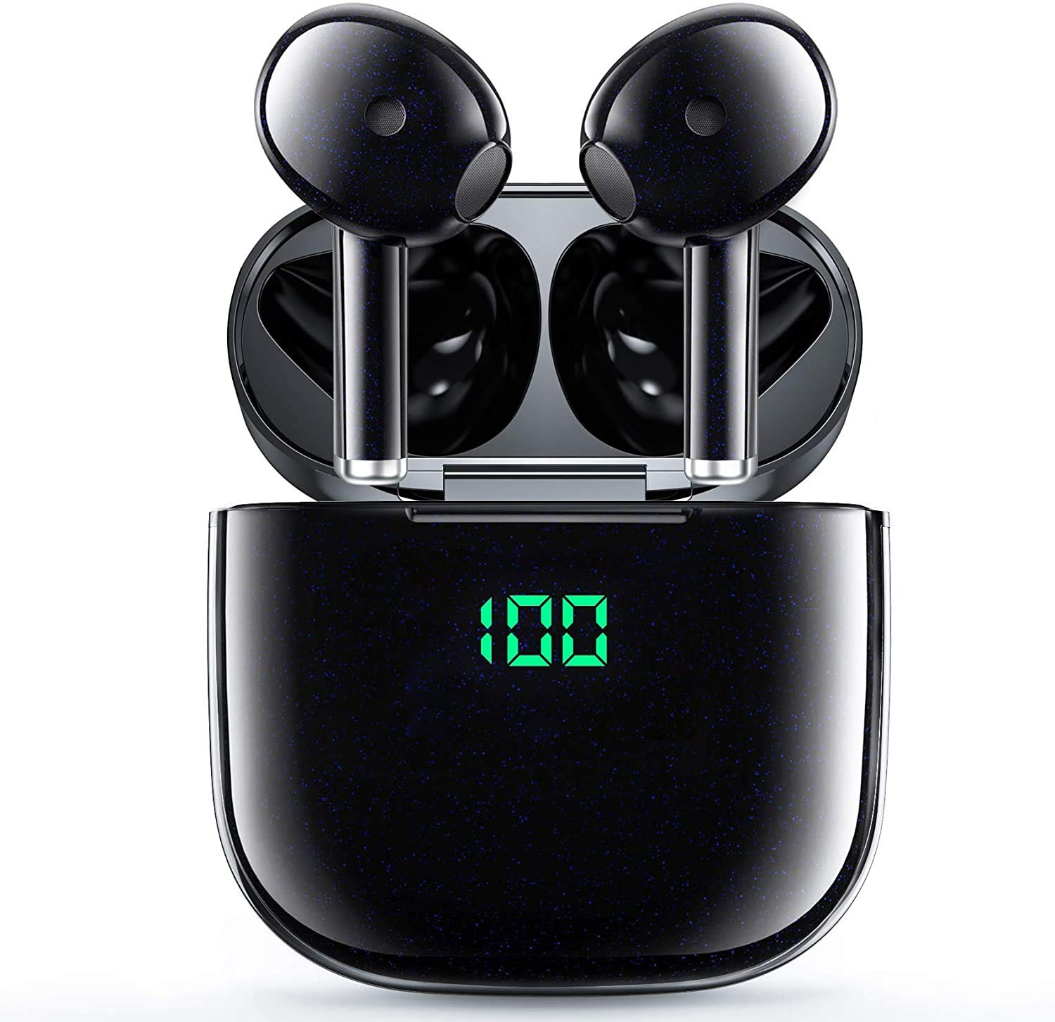inDigi K6 True Wireless Earbuds Bluetooth Headphones Touch Control with Wireless Charging Case Waterproof TWS Stereo Earphones in-Ear Built-in Mic Headset Premium Deep Bass for Exercise, Black