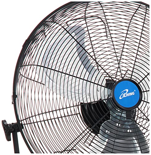 iLiving Wall Mounted/Floor Stand Variable 20 Inches Speed Indoor/Outdoor Fan, Industrial grade for Patio, Greenhouse, Garage, Workshop, and Loading Dock, 4650 CFM, Black