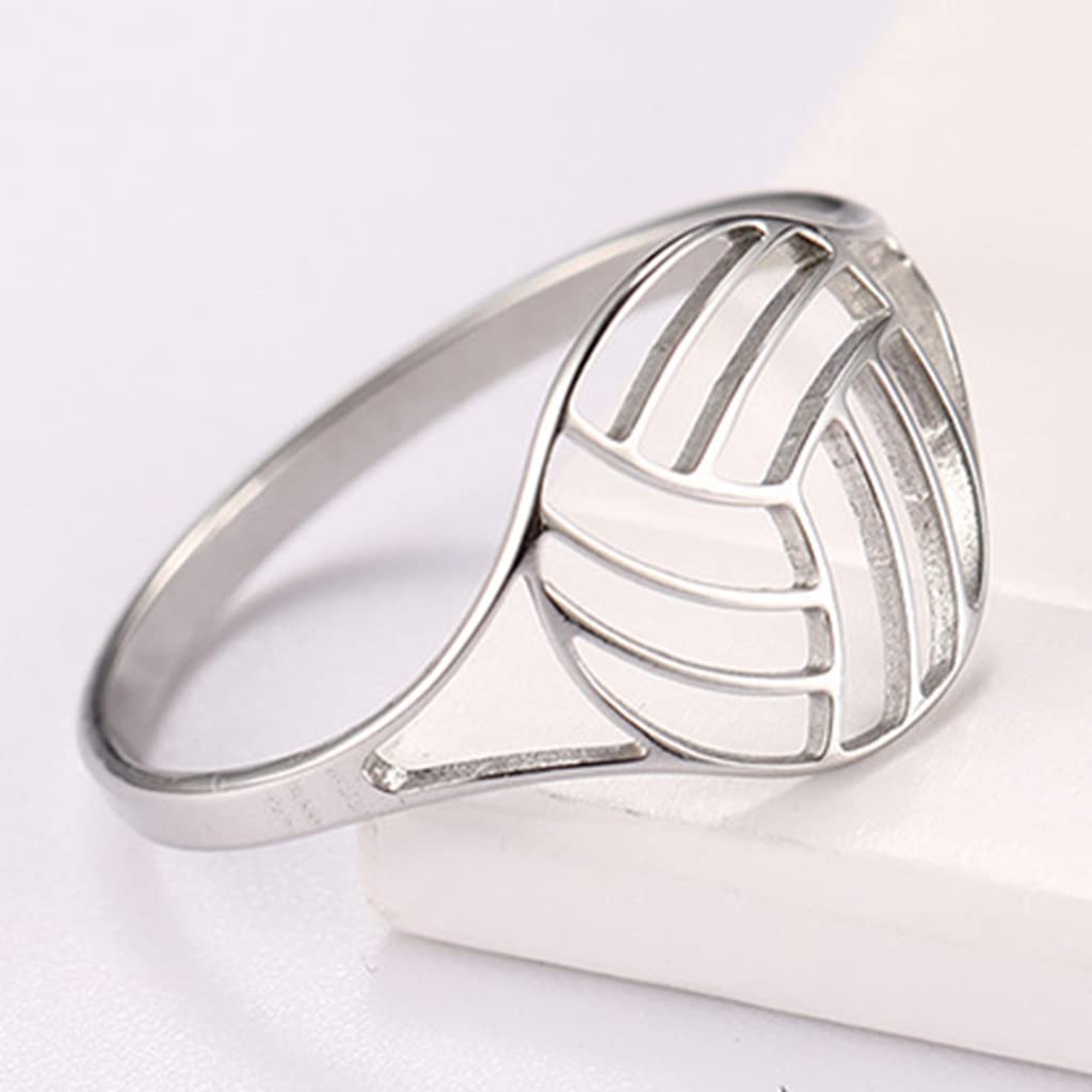 Jude Jewelers Stainless Steel Braided Volleyball Style Wedding Statement Valentines Proposal Anniversary Ring (Silver, 7)