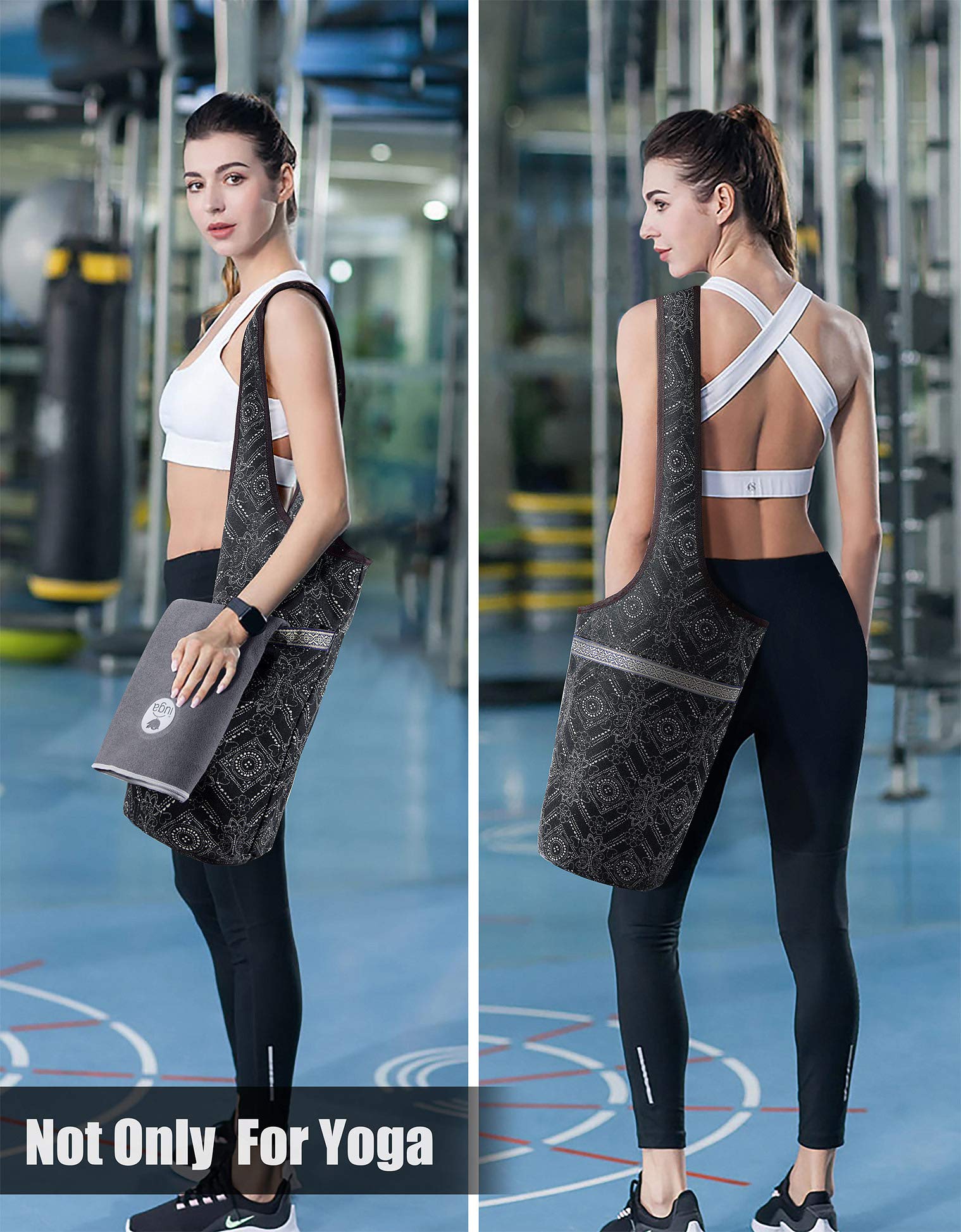IUGA Yoga Mat Bag with Large Size Pocket & Inner Zipper Pocket, Yoga Carrier Bag Fit Most Yoga Mat Size