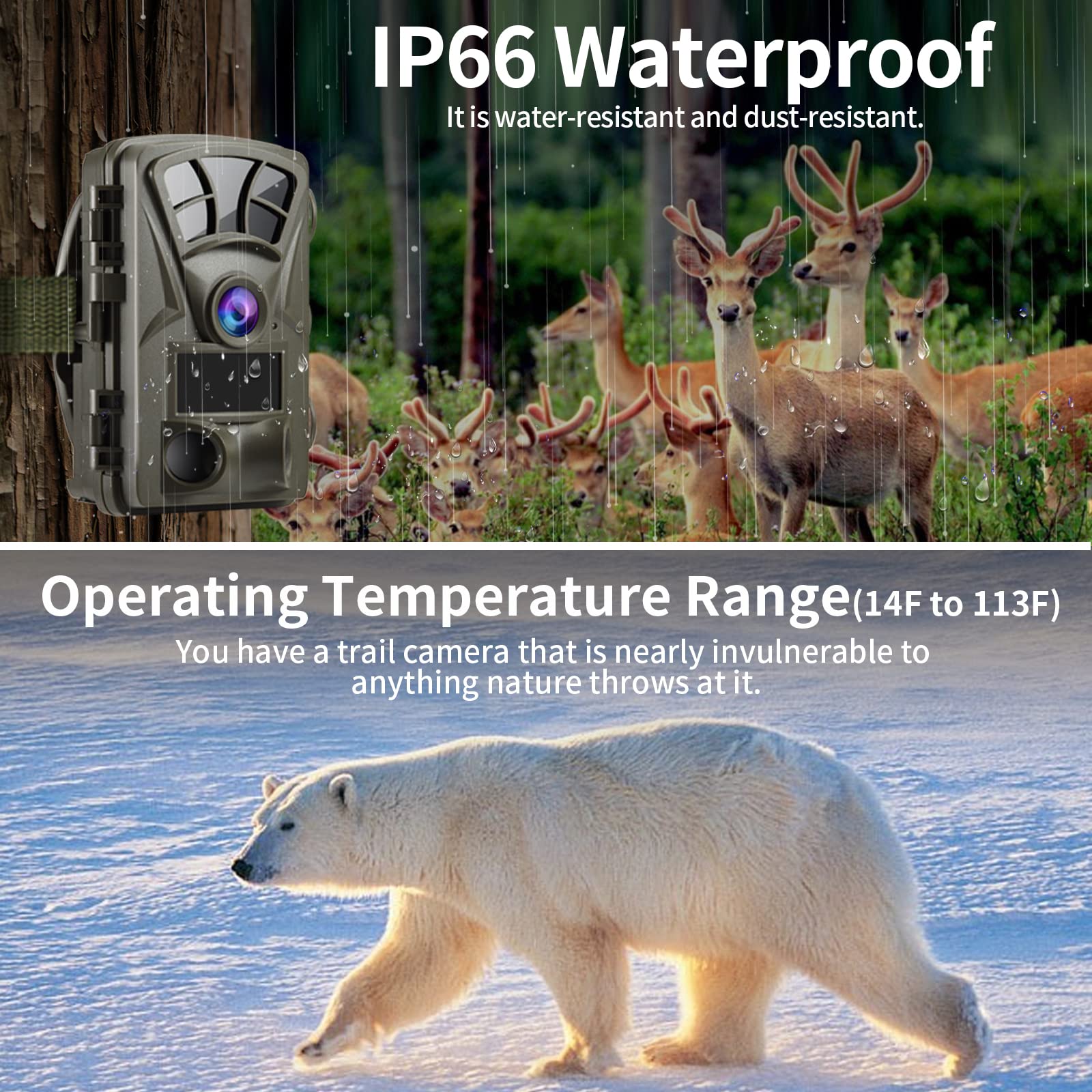 JVAXS Trail Camera 21MP 1080P - Game Hunting Camera with IR Night Vision Motion Activated Waterproof 120°Detecting Range, Infrared Outdoor Cam Wildlife Monitoring Deer Scouting 0.2s Trigger Speed