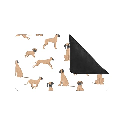 susiyo Doormat 30"x18" Great Dane Dog Pattern Non-Slip Indoor Entryway Door Mat (Rubber Backing)