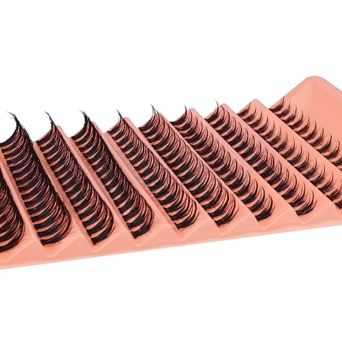 Lashes Cluster DIY Manga Eyelash Extensions 8-16mm Individual Lashes Wispy D Curl Anime Lashes Natural Look Lash Extensions at Home 150 Pcs Individual Cluster Eye Lashes Pack