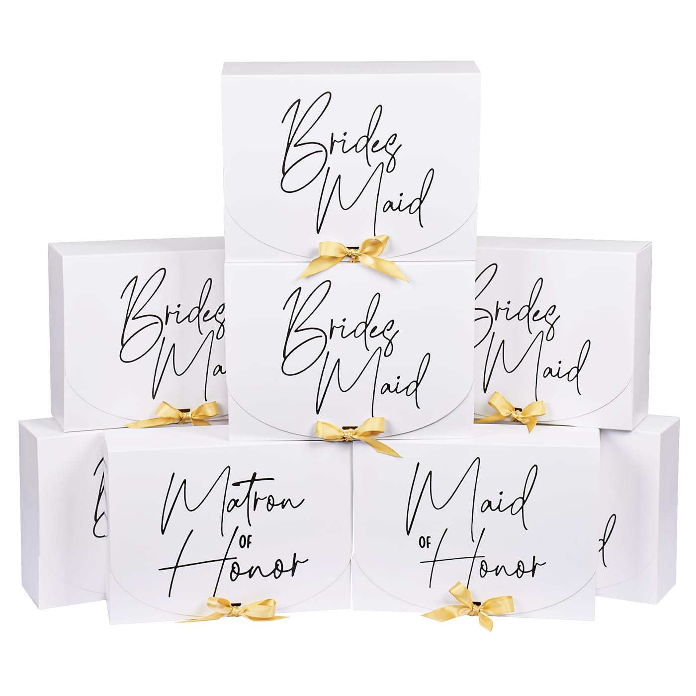 Xylitic 8 Pack Bridesmaid Proposal Box Set with Ribbon, Maid of Honor Proposal Box, Bridesmaid Boxes, Matron of Honor Proposal Gift Box, Bridesmaid Proposal Gifts