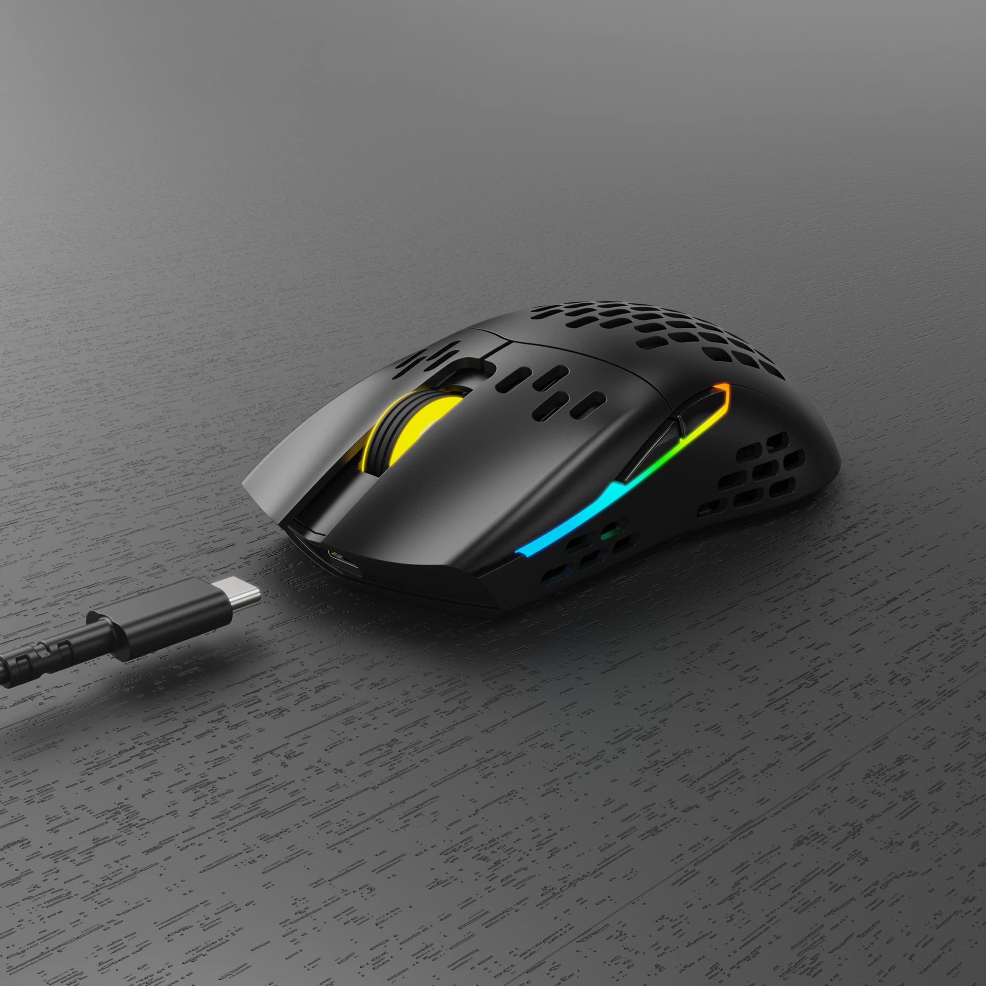 Keychron M1 Wired Gaming Mouse PMW3389 Sensor 16,000 DPI, 68g Ultra-Lightweight, On-Board Memory, RGB Backlit, PC/Mac (Black)