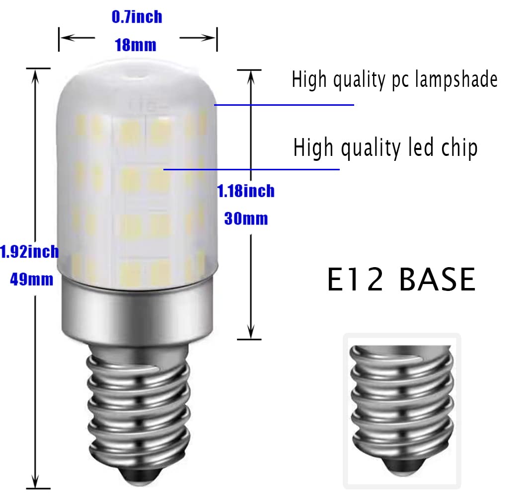 Light maker E12 LED C7 S6 Night Light Bulb, 30 watt Equivalent Bulb (3W), Candle Holder E12 Base, Non-dimmable (Daylight White 6000K), 5 Count (Pack of 1)