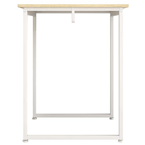 JSB Simple Computer Desk with Display Stand Modern Industrial Work Table Laptop Desk for Home Office (39.37β x 19.69β x 29.53β, White)