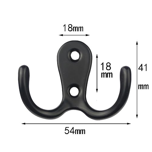 INEOUT Hangers 10Pcs Wall Hooks Dual Prong Door Hangers with Mounting Screws for Hanging Coat Robe Clothes Hat Keys Heavy Bag