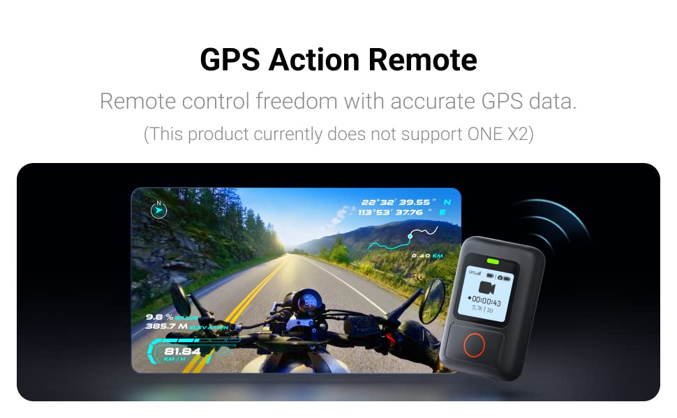 insta360 GPS Action Remote/compatiable with insta360 X3/ ONE X2/ONE RS/ONE R (CINSAAV/A-ALT1)