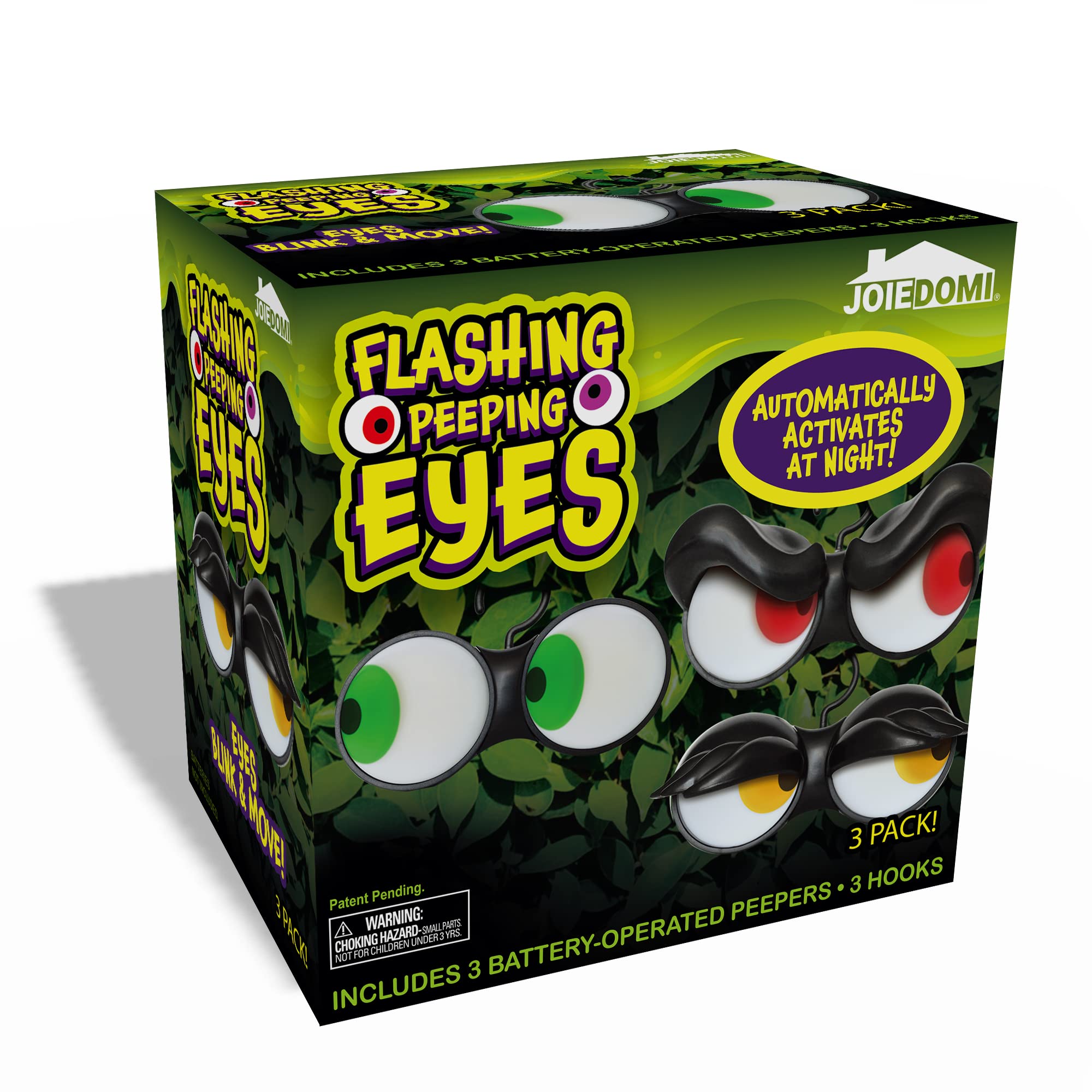 Joiedomi Halloween Flashing Peeping Eyes Lights (3 Pack); with Creepy Sound, Halloween Light Decorations, Outdoor Indoor Lawn Decor