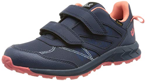 Jack Wolfskin Woodland Texapore Low Vc K Hiking Boot, Dark Blue/Rose, 7.5 US Unisex Big Kid