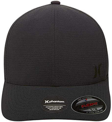 Hurley Men's Caps - Phantom Ripstop Curved Bill Baseball Hats for Men (S-XL), Size Large-X-Large, Black/Black