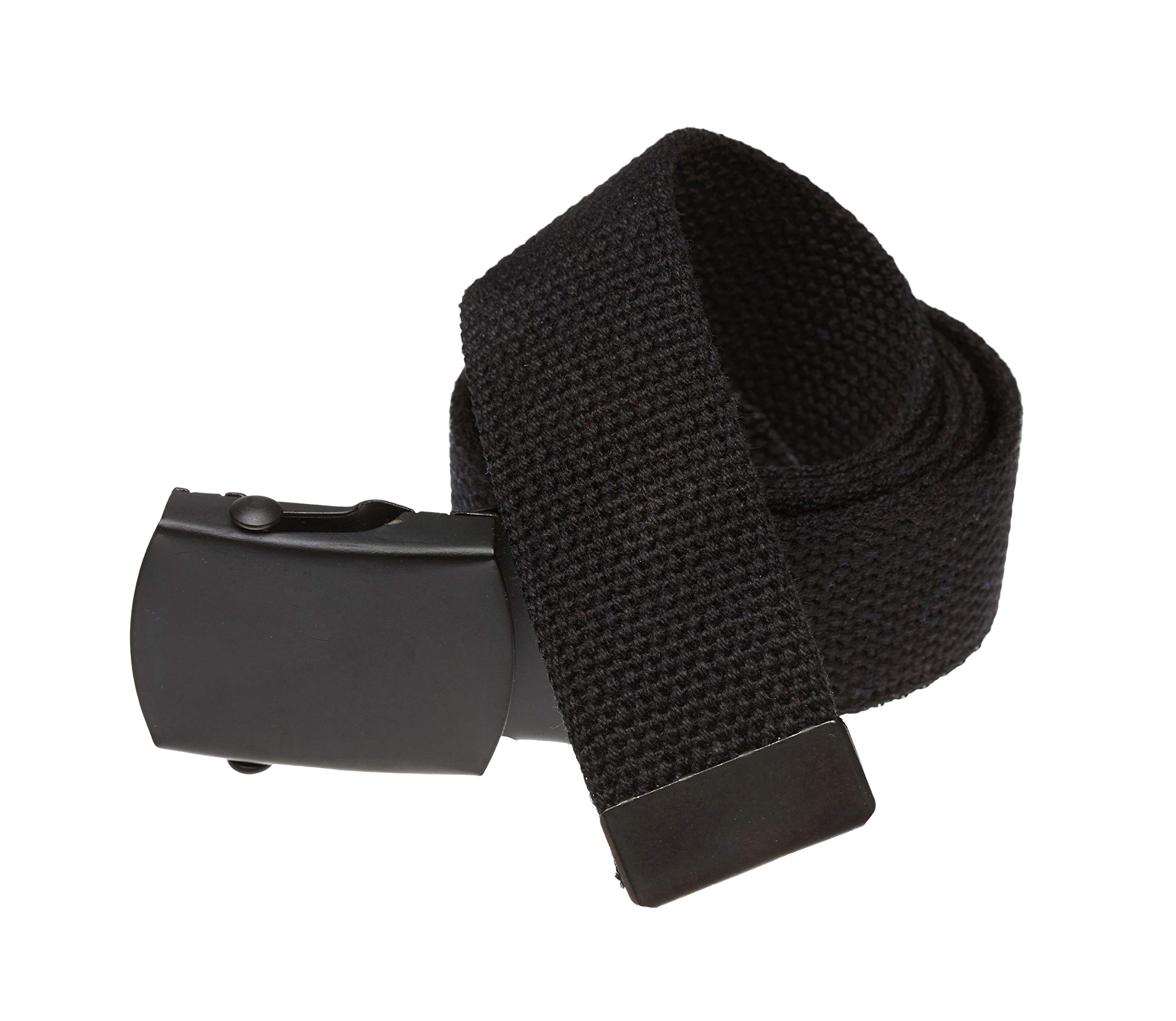 Jackster Ratchet Slide Web Belt, Military Style with Black Metal Buckle, Adjustable