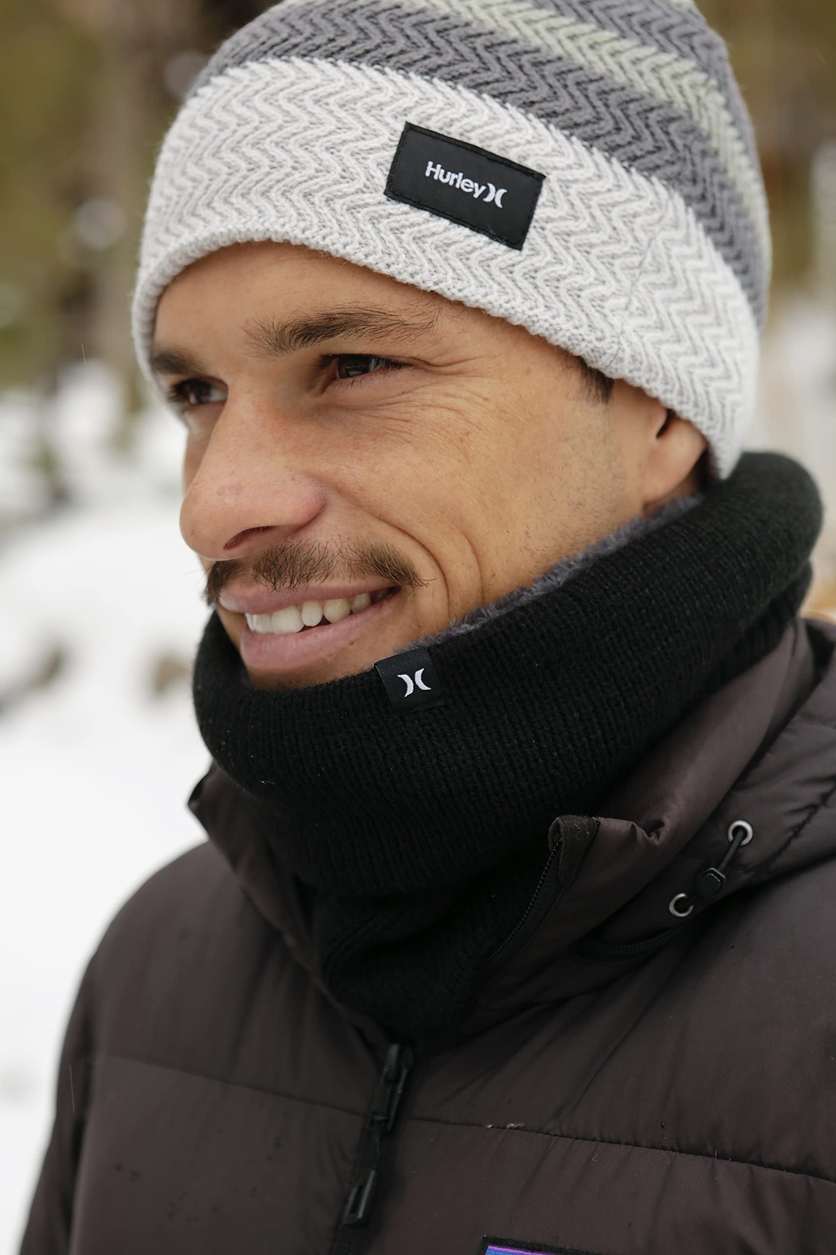 Hurley Men's Winter Hat - Loose Knit Marled Beanie, Size One Size, Wolf Grey