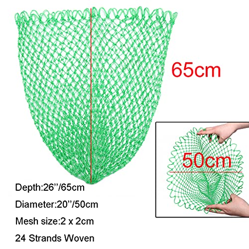JZTang Fishing Net Diameter 20 inch Replacement Netting Fishing Landing Net Replacement Net for Freshwater Saltwater Fishing Green