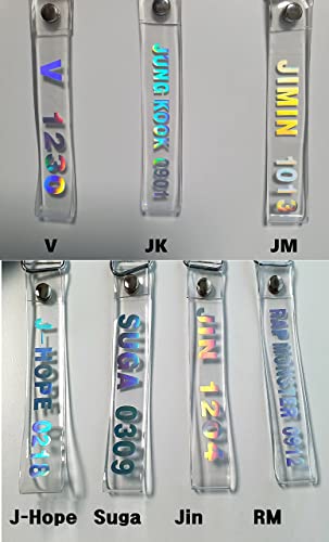 Keychain for B-TS Set(2 PCS) Signature Merchandise Army Bomb Key Ring & Bangtanboys Name Keychain Army Gift Merch (JK)