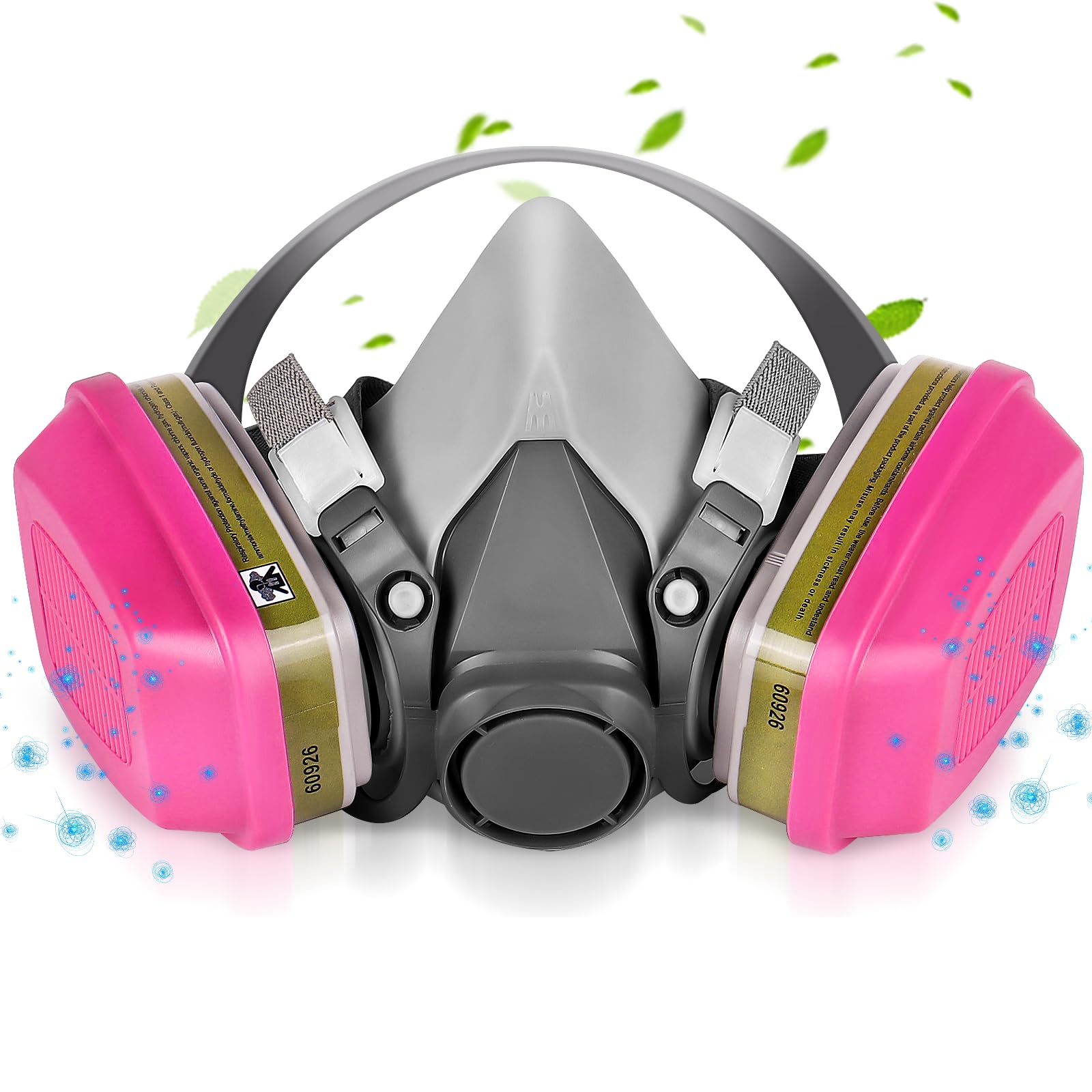 GSHUBB Reusable Respirator Mask with 60926 Filter,6200 Half Facepiece Cover Professional Gas Masks,Spray Paint Mask for Painting,Dust,Formaldehyde,Epoxy Resin,Sanding,Cutting,welding
