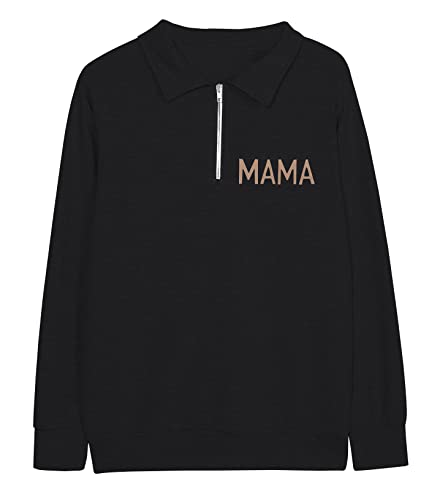 In My Mom Era Sweatshirts Women Funny Mama Sweatshirt Casual Letter Print Long Sleeve Pullovers Tops Z-black