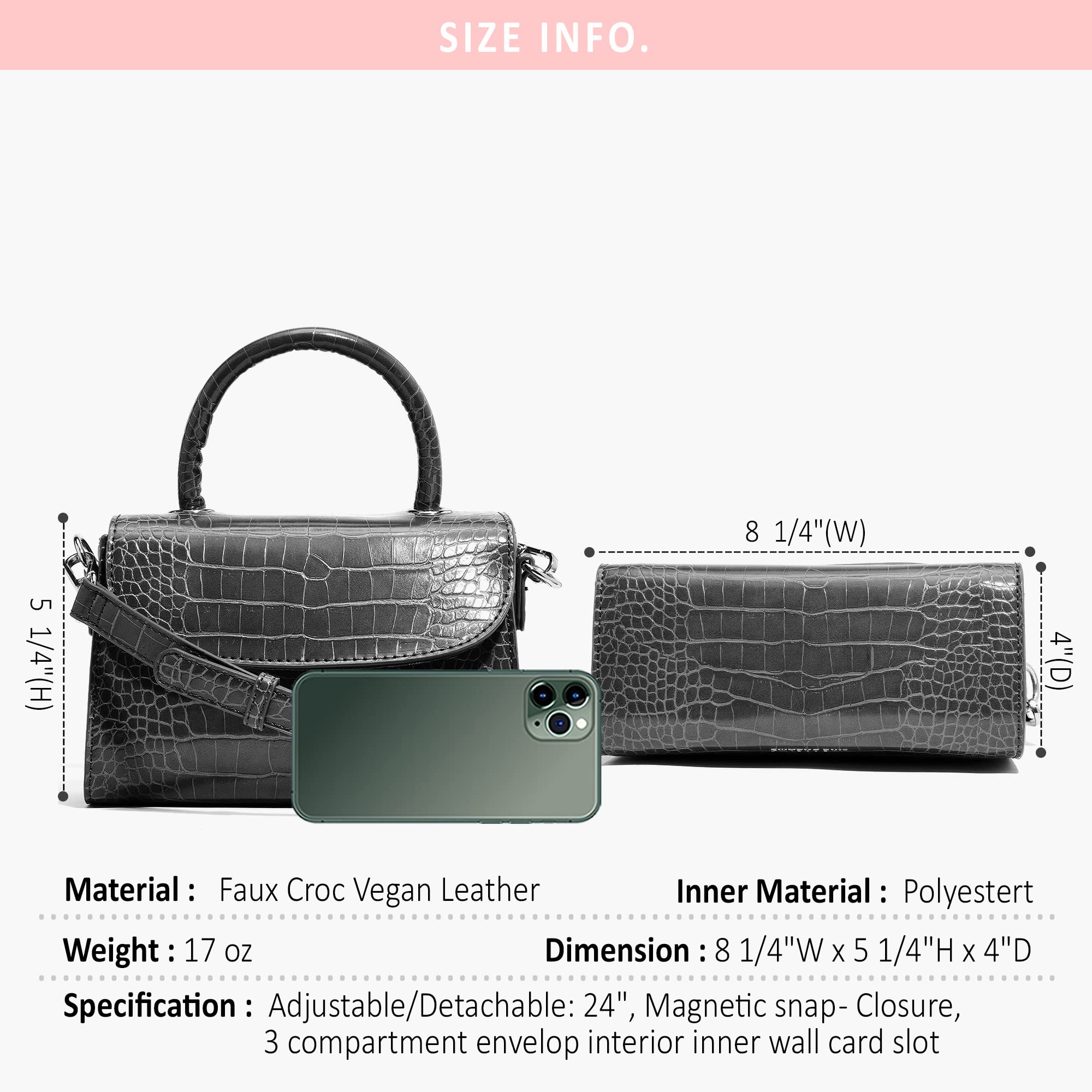 Like Dreams Women's Small Fashion Faux Embossed Vegan Leather Top Handle Satchel Handbag (Teal)