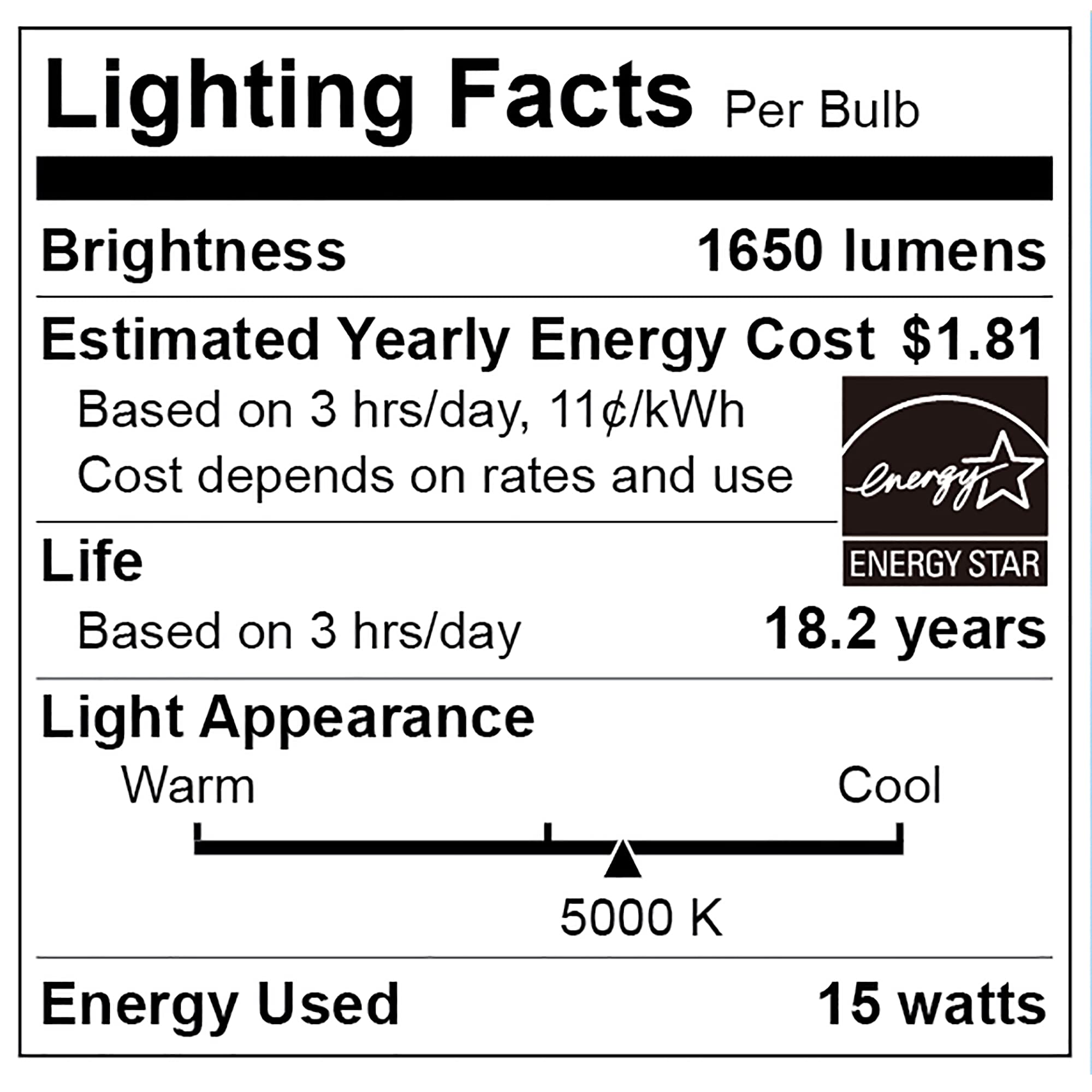 Great Value led light bulbs 14w (100w equivalent), daylight, 4-pack