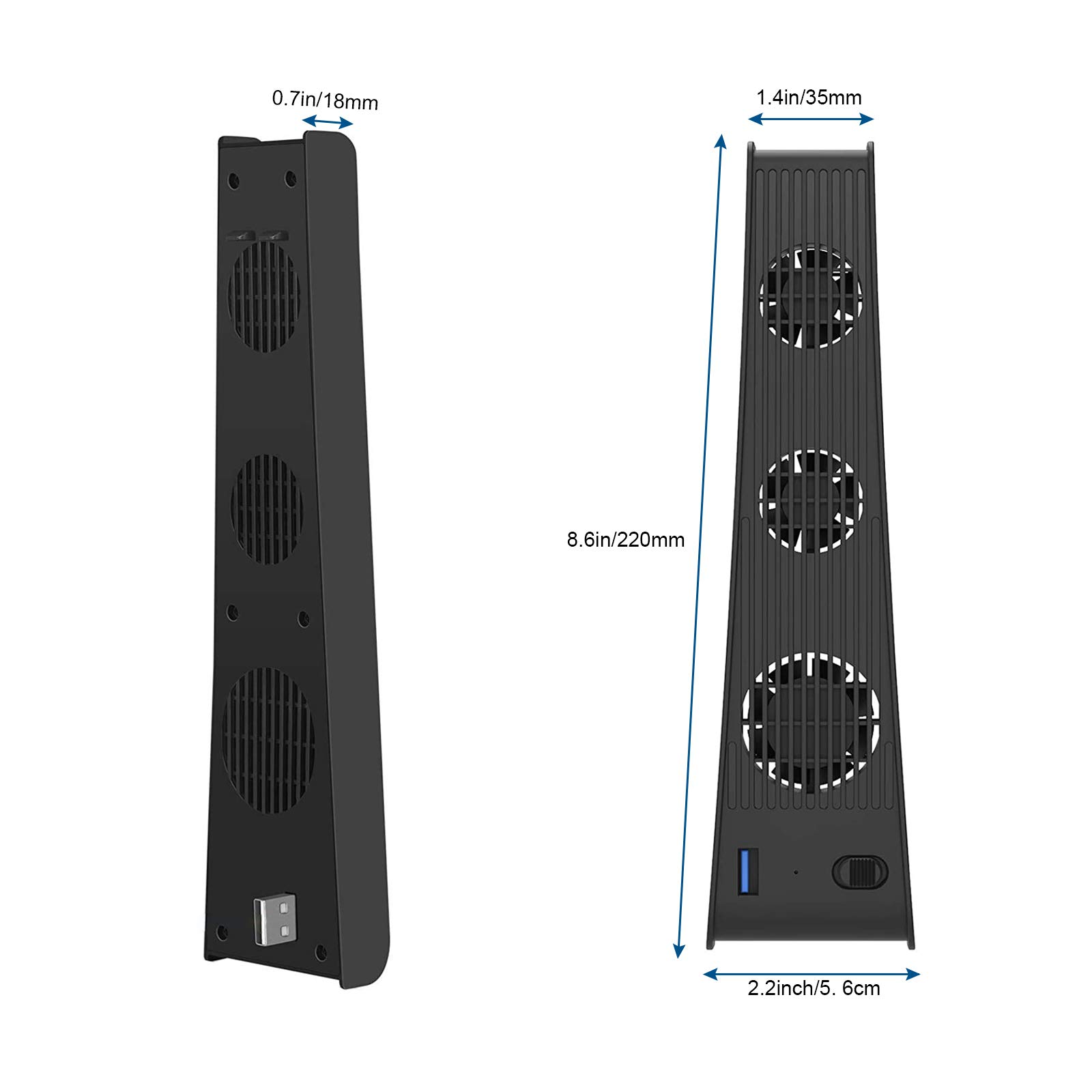 ICQUANZX Cooling Fan for Sony Playstation 5,USB External Cooler 3 Fan for PS5 Digital Edition & Ultra HD Video Game Consoles Mini Cooling System