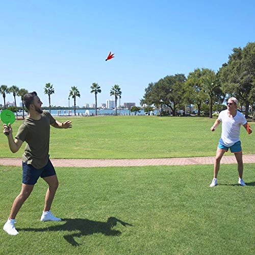 Jazzminton Paddle Game Select Double - 4 Paddles 11 Birdies 4 Balls - A Must Have Racquet Game β Lawn, Yard, Beach Games for Adults and Family Games