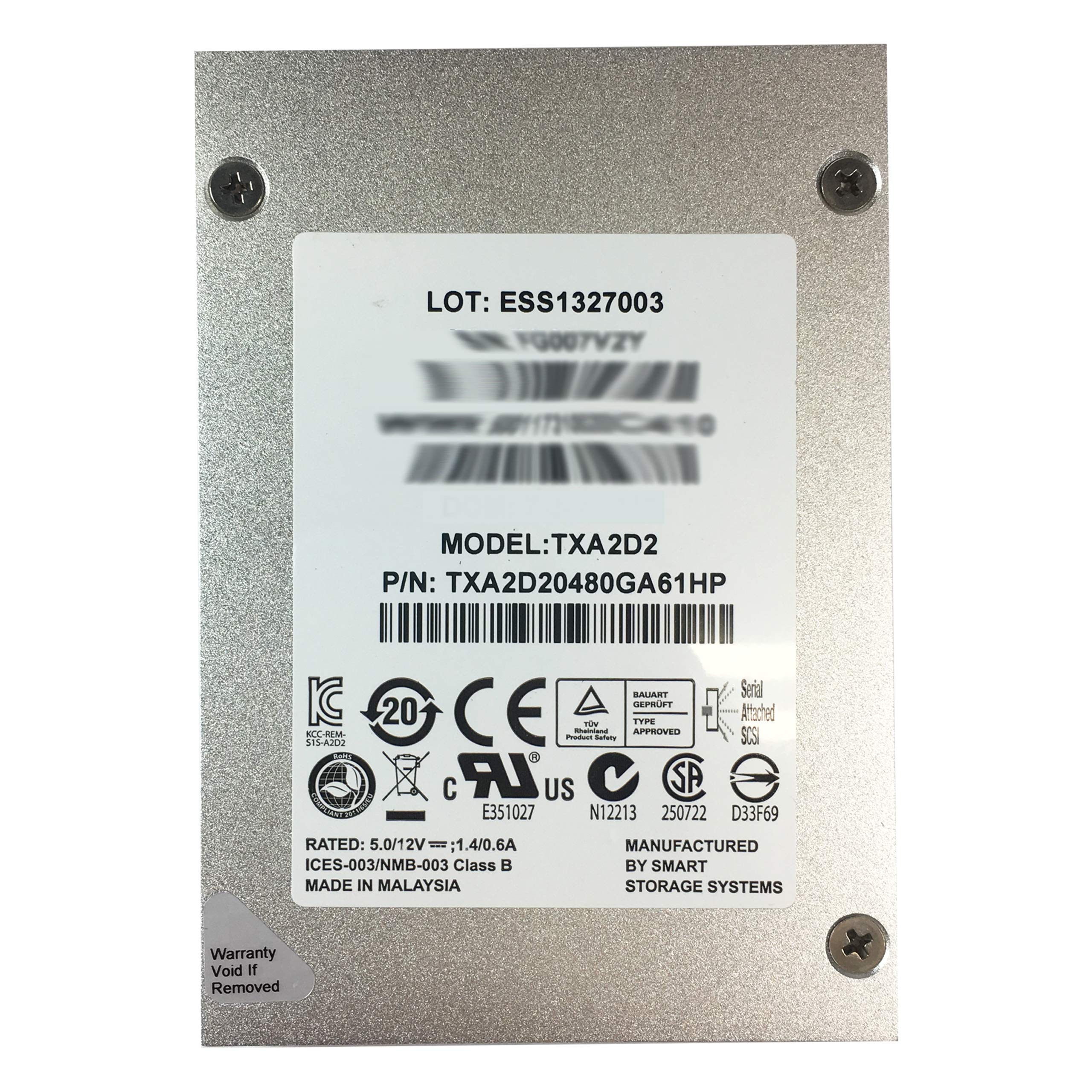 Hpe 3PAR Smart Storage Systems Optimus TXA2D20480GA61HP 480GB SAS 6Gb/s 2.5" SFF