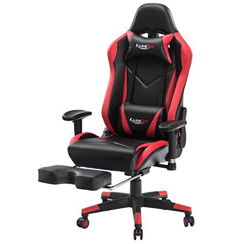 KASORIX Gaming Chair Ergonomic Video Game Chair High Back Computer Chair Professional Racing Style Comfortable Gamer Chair with Footrest and Massage Backrest and Lumbar Support