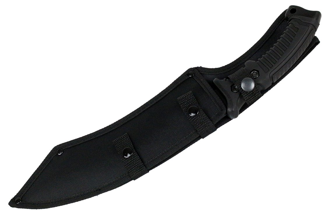 HUNT-DOWN 16" Full Tang Hunting Knife with Black Rubber Handle