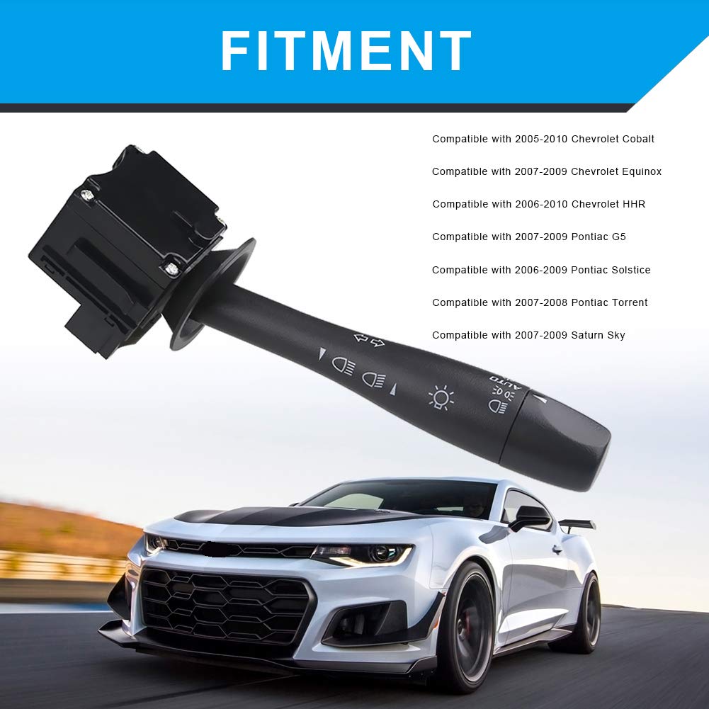 JDMON Turn Signal Switch Compatible with Chevy Cobalt HHR Equinox Pontiac Torrent G5 Saturn Sky 2005 2006 2007 2008 2009 2010 Replace D6254E 20940099 Dimmer Blinker Multifunction Switch