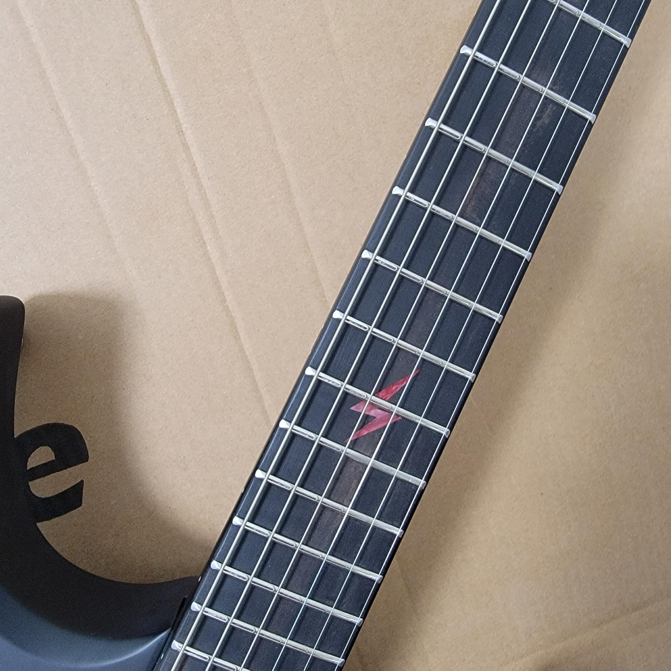 Latitude Cardinal Headless Electric Guitar 6 String Solid Body Travel Guitar with Gig Bag, Roasted ASH Body with H-H Pickups Guitar, Right, Transparent Finish Natural