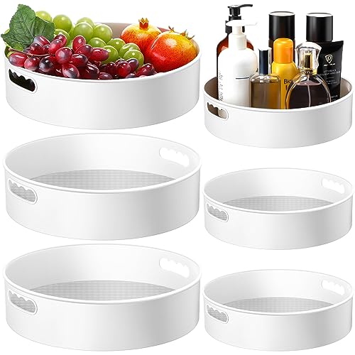Hsei 6 Pcs Lazy Susan for Table Pantry Turntable Plastic Non Skid Kitchen Organizer 9", 12" Under Sink Turntable Organizer for Cabinet Bathroom Office Fridge Spice Storage Makeup Vanity Countertop