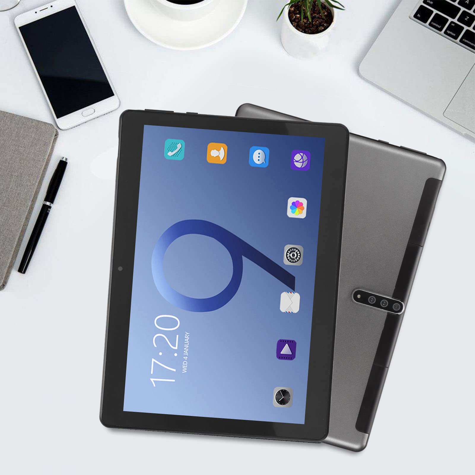 Septpenta 10 Inch IPS Display Tablet, 128GB Octa Core CPU 3GB RAM 32GB ROM, 1280 X 800 IPS High Resolution Display, with Two SIM and One Memory Card Slot Dual Band Ideal for Kids to Video Chat (USA)
