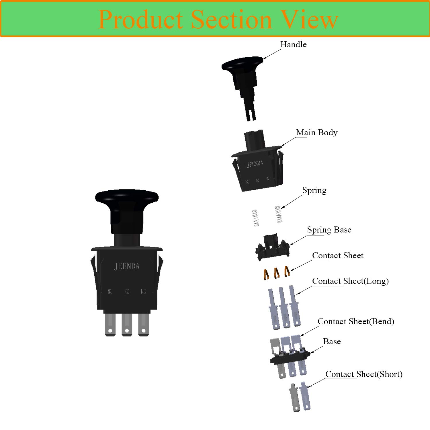 JEENDA PTO Switch for Dixie Chopper 6201-303 Delta 6201-303 6204-303 Bush Hog 50018299 Bunton PL7994