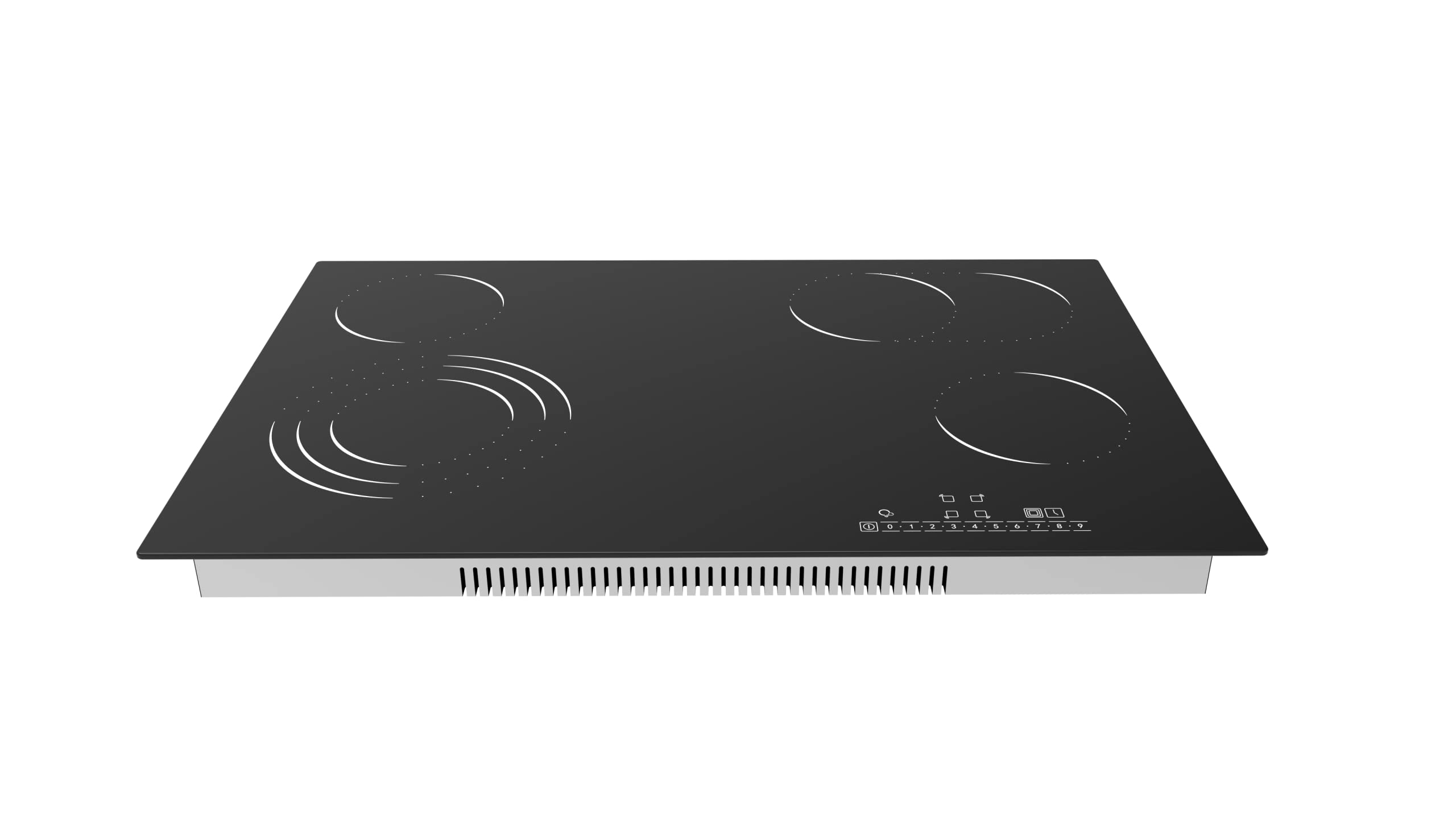 Homtone 4 Burner Electric Cooktop7200W, Radiant Electric Stove, Built-in Electric Ceramic Cooker, Glass Surface Sensor Touch Control, Timer & Child Lock, 220V-240V Hard Wire