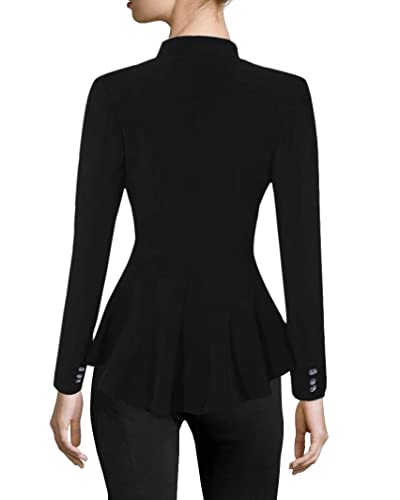 Hybrid & Company Womens Double Notch Lapel Office Blazer JK43864 1073T Black Large