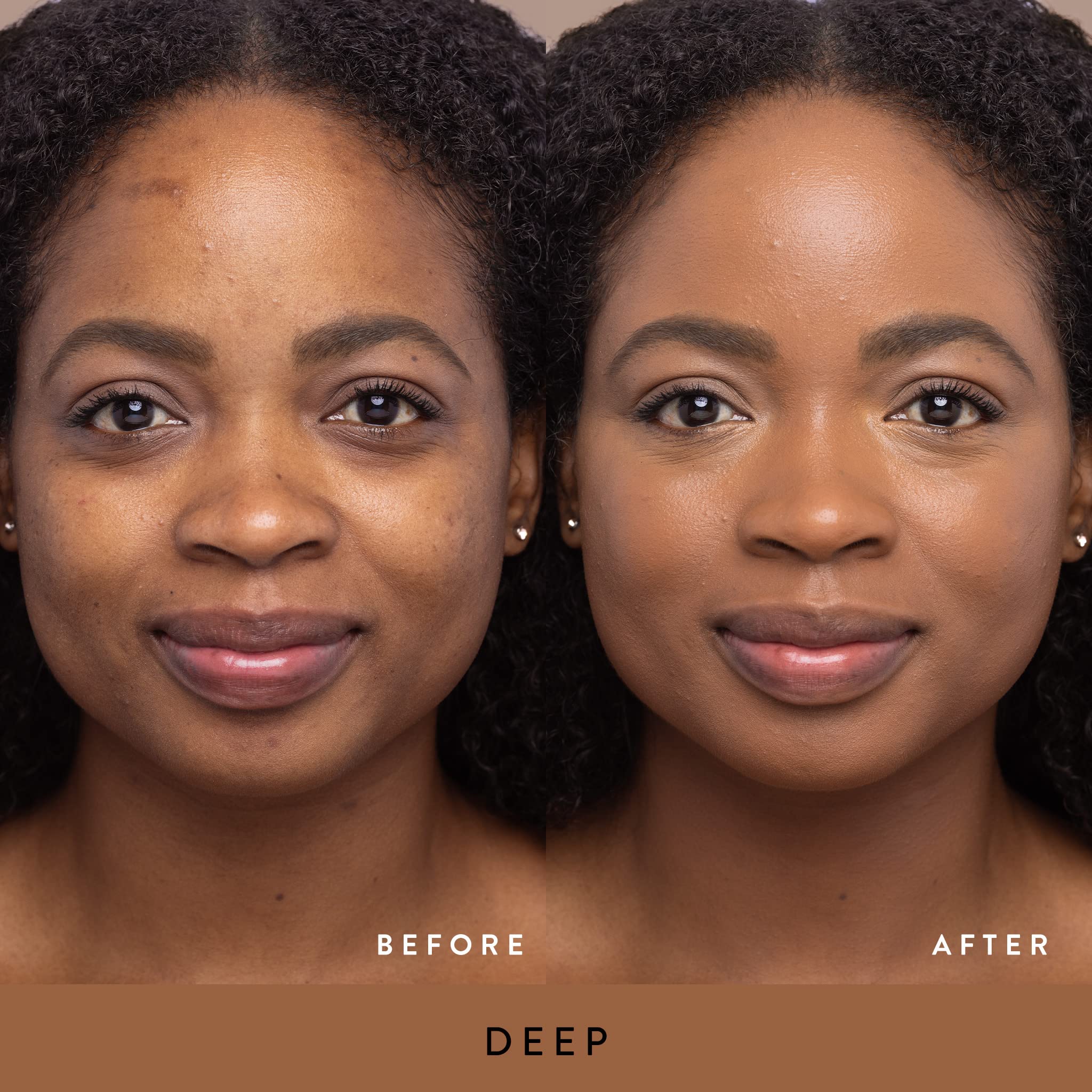 LAURA GELLER Double Take Liquid Foundation, Deep - Medium to Full Coverage - Natural Matte Finish & Foundation Makeup Brush Kit (2 PC)