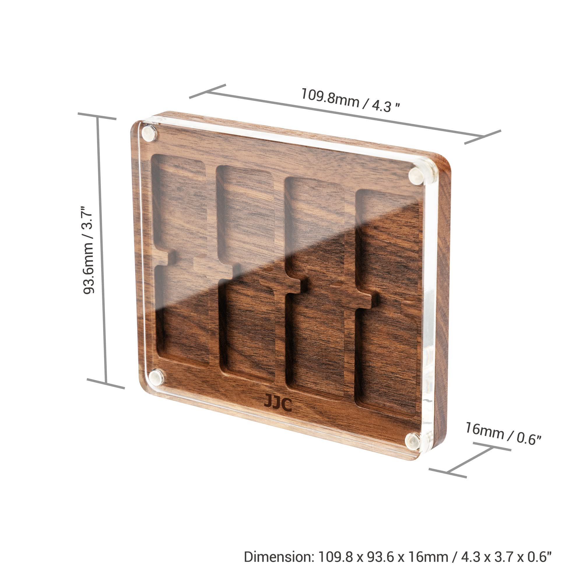JJC Wooden Switch Game Card Case Holder for Nintendo Switch NS NX, 8 Slots Clear Transparent Acrylic Switch Game Cartridge Holder Storage
