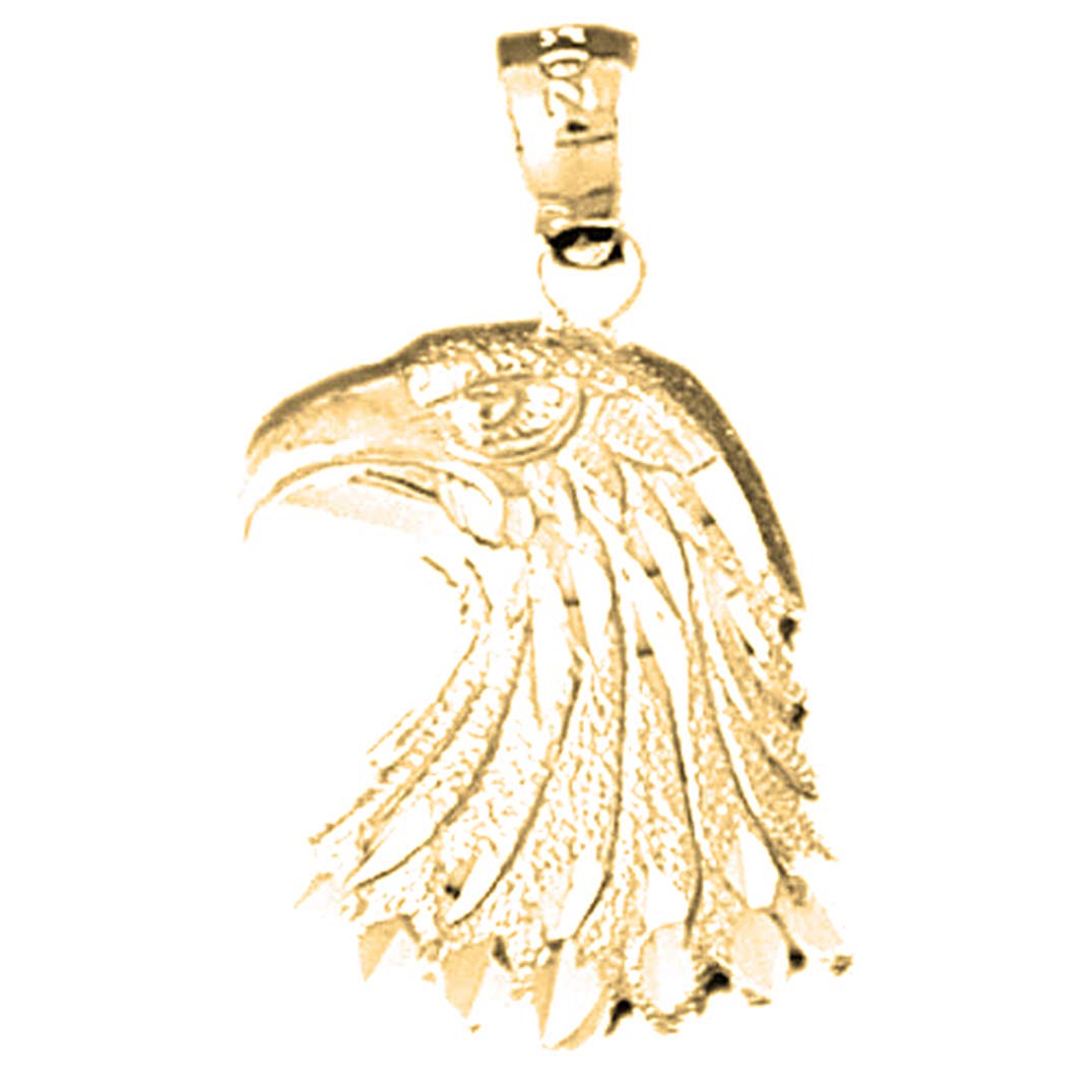 Jewels Obsession Silver Eagle Head Pendant | 14K Yellow Gold-plated 925 Silver Eagle Head Pendant