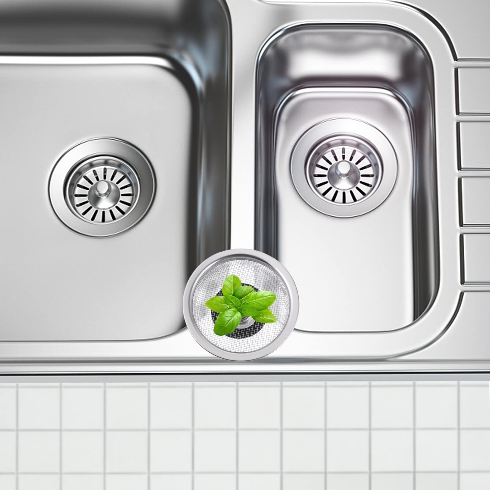 Veemoon 2pcs Filter Sink Drain Strainer Bathtub Drain Strainer Metal Strainer Tub Drain Stopper Tub Drain Plug Sink Strainer Stopper Food Stainless Steel Anti-Clogging Floor Drain