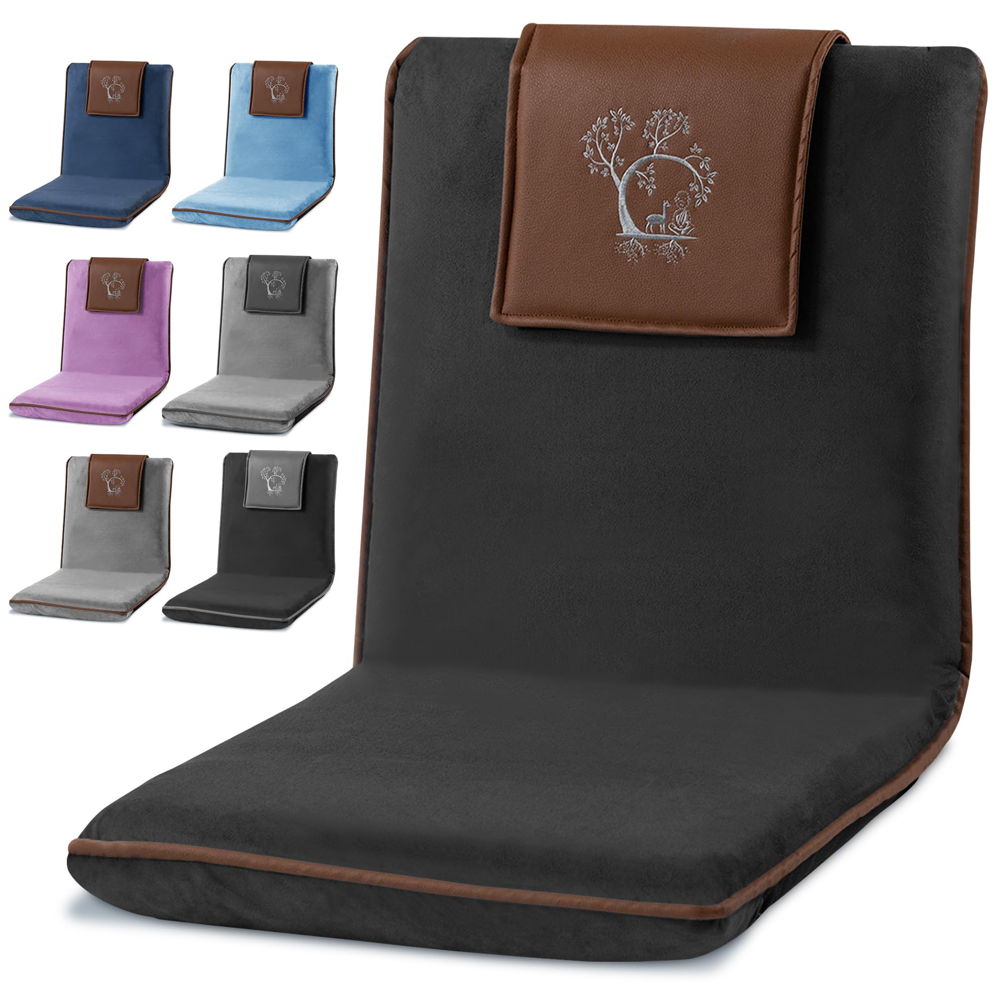 Japanese Meditation Floor Chair with Back Support for Adults - Premium Meditation Chair with Adjustable & Foldable Back for Seating, Yoga & Gaming β Folding Backjack Chairs with Backrest for Adults