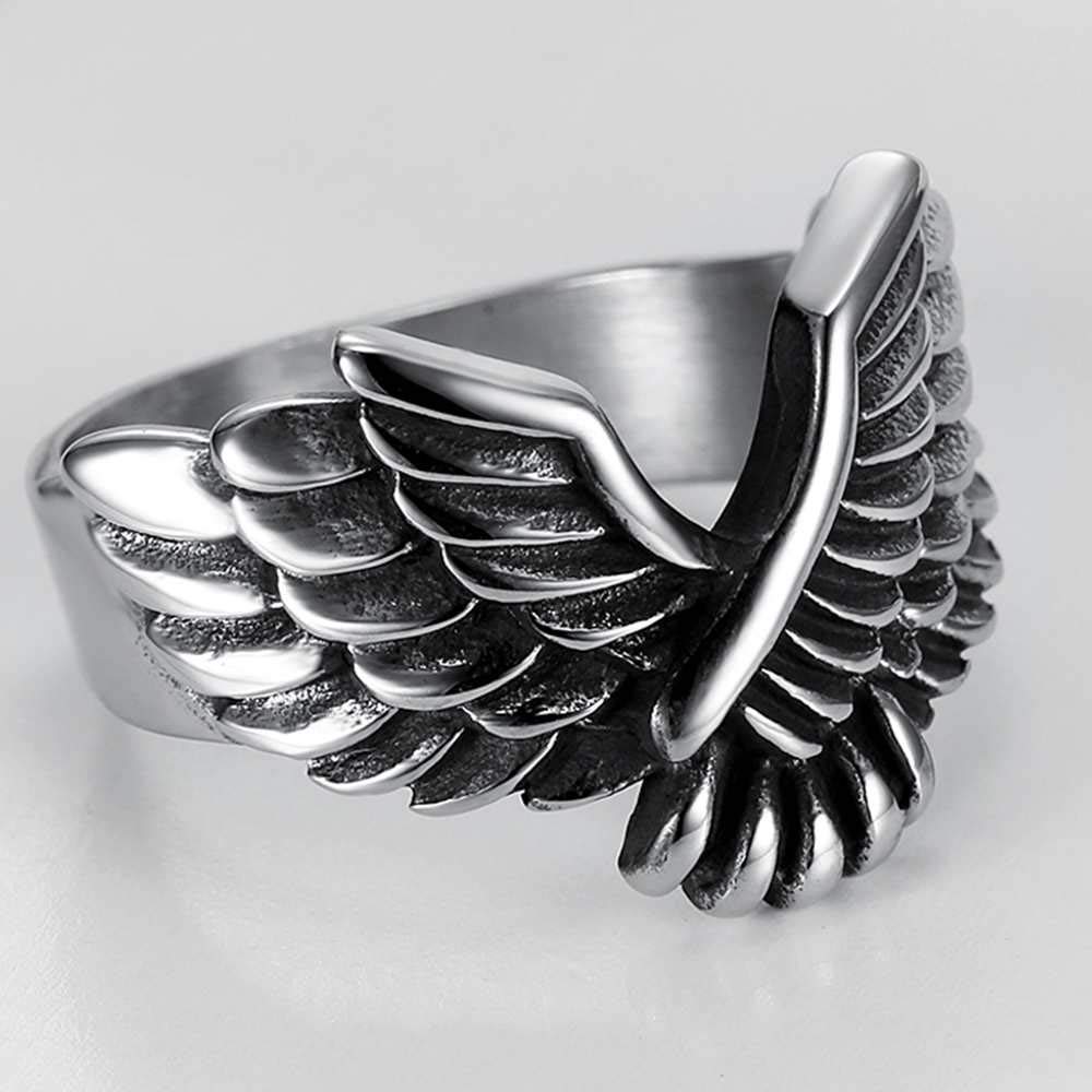 Jude Jewelers Retro Vintage Eagle Wings Style Wedding Party Cocktail Statement Biker Ring (Silver, 10)