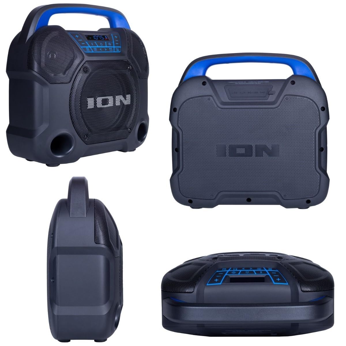 Ion Explorer Express Outdoor Party Speaker with Rechargeable Battery, Bluetooth and Radio for Birthday, Pool Party, BBQ β Premium Wide Sound, Three Speakers, USB Charging & App (Renewed)
